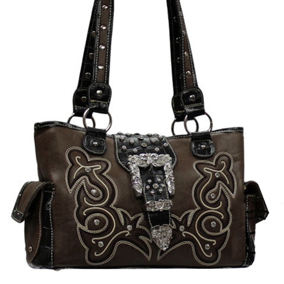 P & G Collection | Bags | Brown Black Concho Buckle Concealed Carry ...